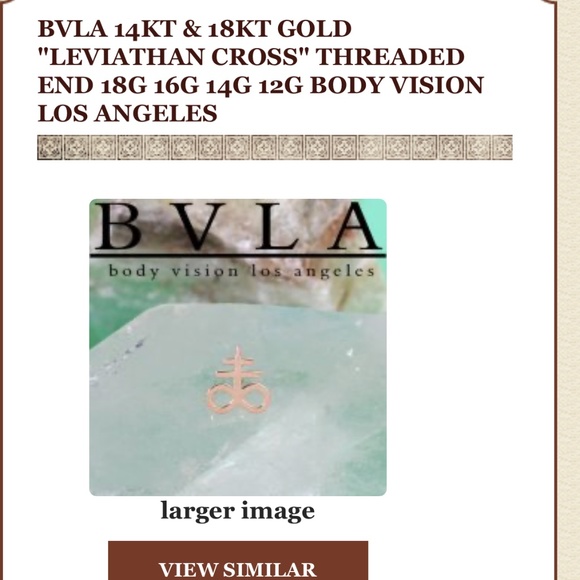 BVLA | Jewelry | Bvla Leviathan Cross Threaded End | Poshmark